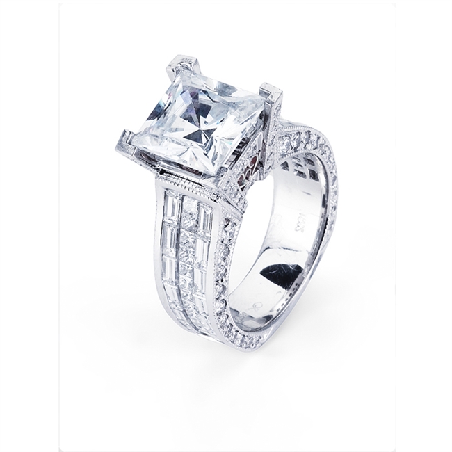 Krizanti - 18KTW INVISIBLE SET ENGAGEMENT RING 2.99CT