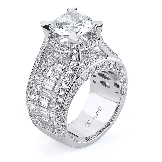 Krizanti - 18KTW INVISIBLE SET ENGAGEMENT RING, DIAMOND 5.96CT